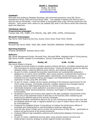 Sql developer resume | DOC