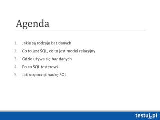 Język SQL dla żółtodziobów | PPT