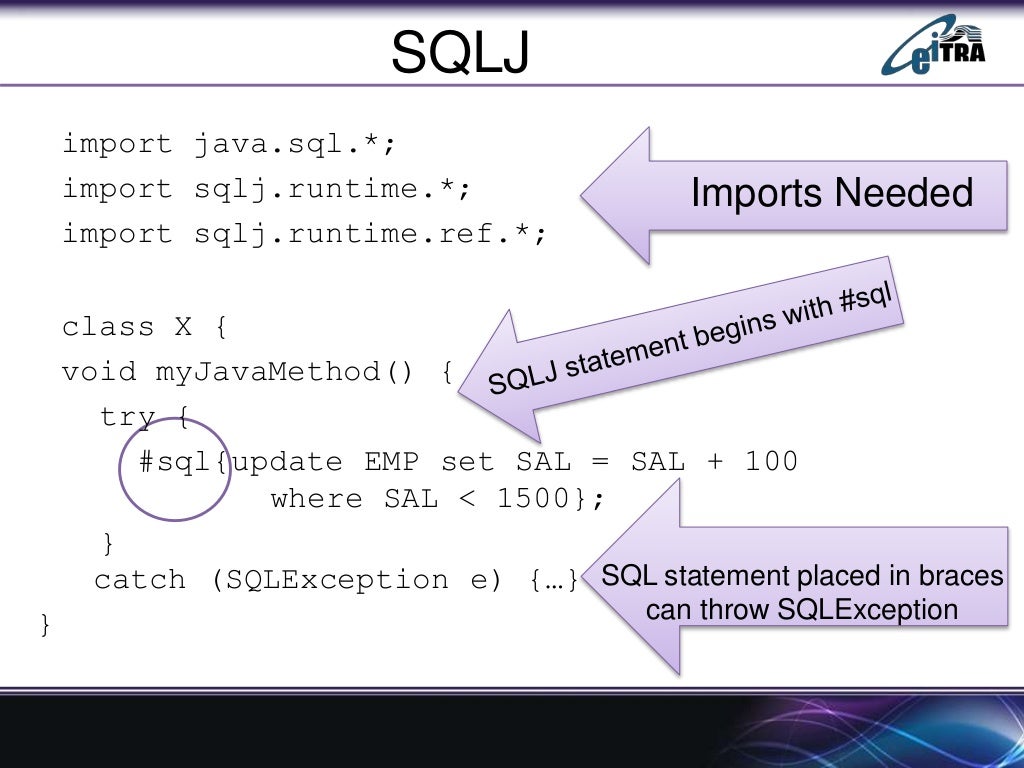 Sql Embedded Sql Dynamic Sql And Sqlj