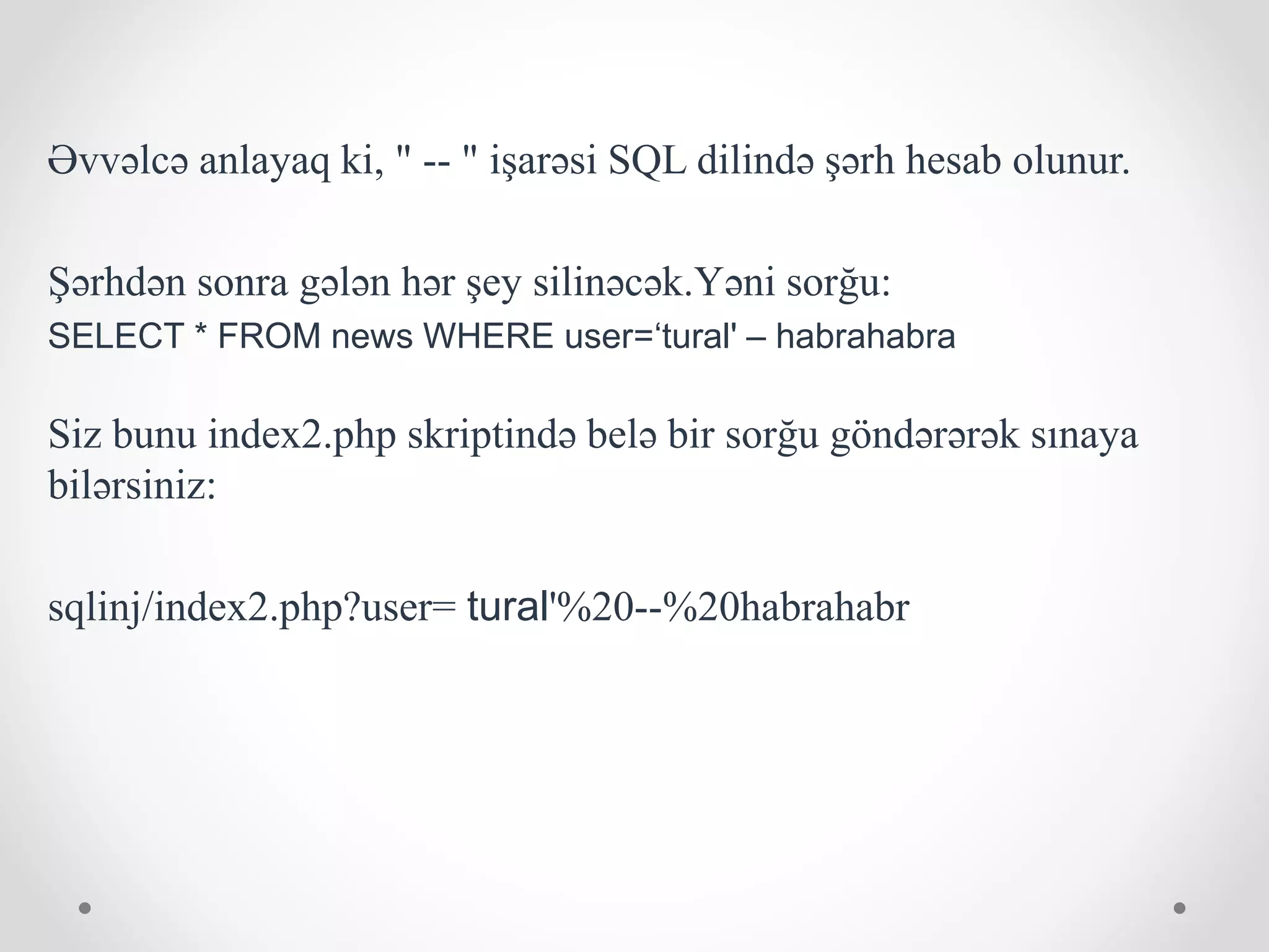 SQL enjeksiyon hücumun tətbiqi (1).pptx | Free Download
