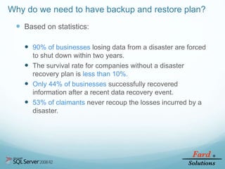 SQL Server Database Backup and Restore Plan | PPTX
