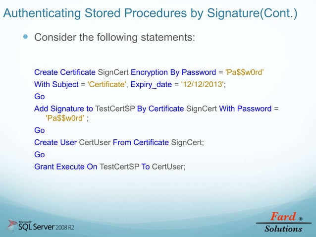 SQL Server Security And Encryption | PPTX