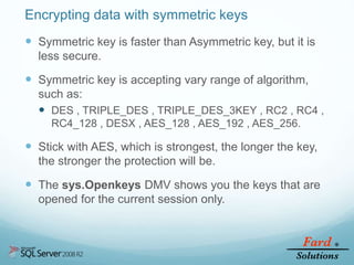 SQL Server Security And Encryption | PPTX