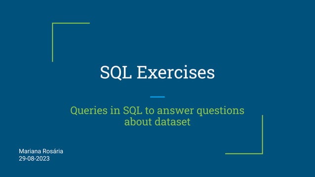 SQL_Exercises.pdf | Databases | Computer Software and Applications