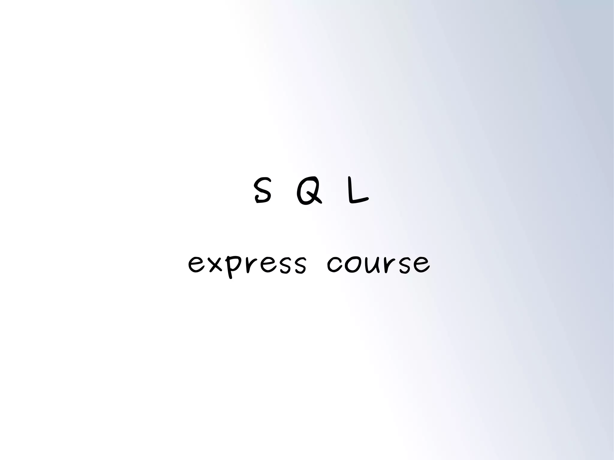 SQL express course for begginers | PDF
