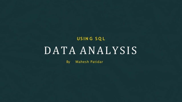 SQL FINAL PROJECT SUPERSTORE DATA BY MAHESH PATIDAR.pptx | Databases | Computer Software and ...