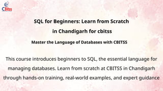 SQL for Beginners Learn from Scratch in Chandigarh for cbitss.pptx