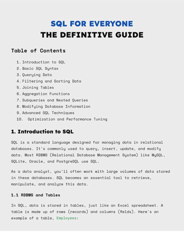Basic to Advance SQL Notes for Data Analytics. | PDF