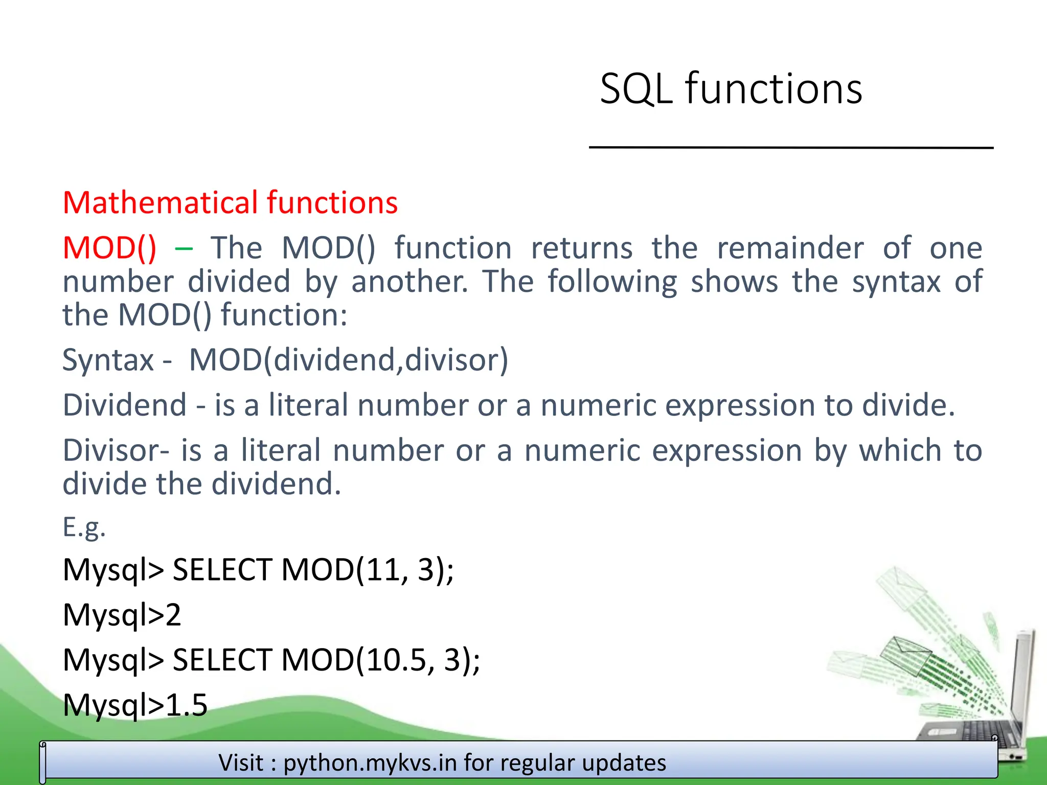 Sql Functions3pdf About The Function Of Sql Ppt