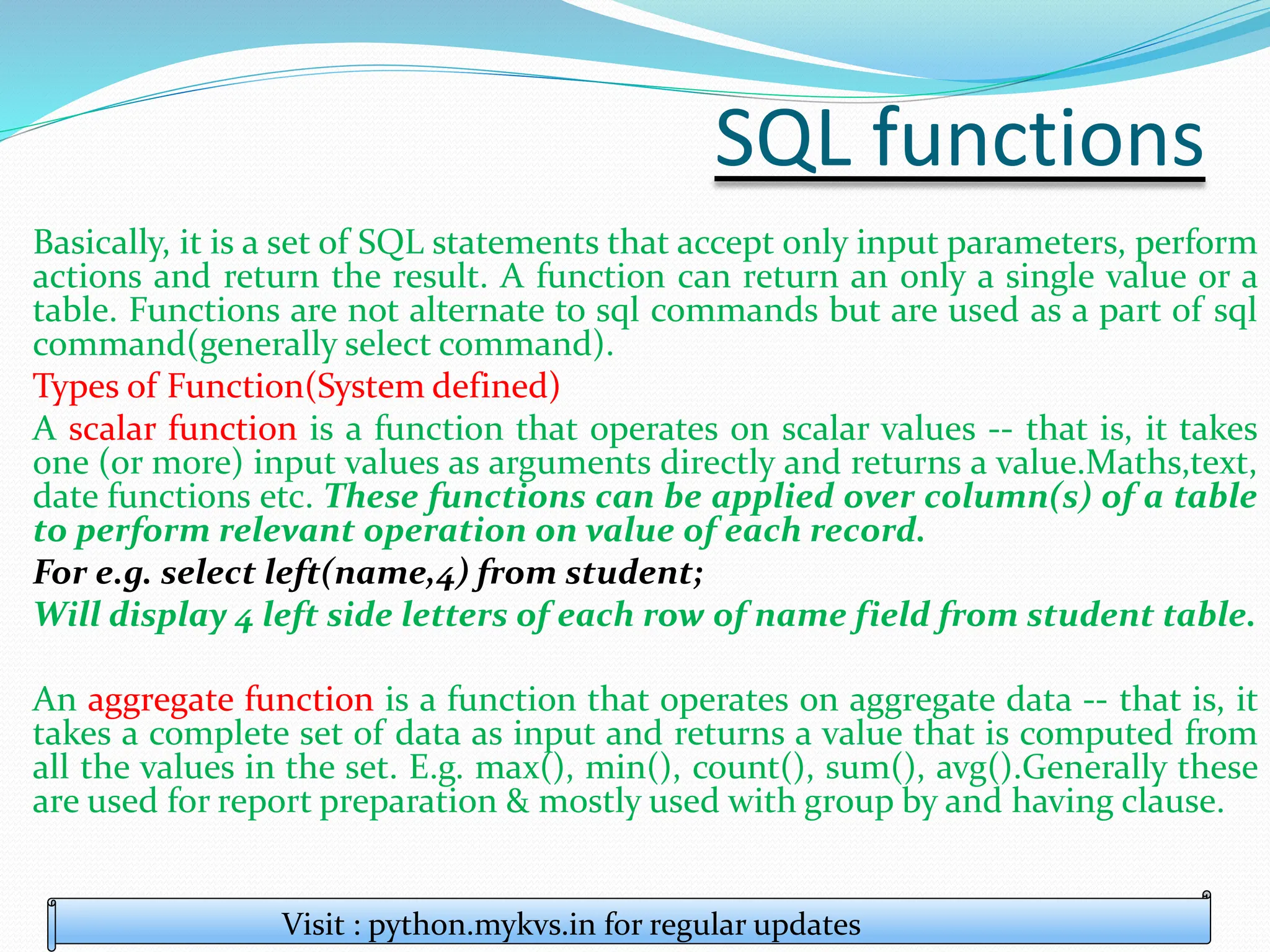 sql functions3 (1).pdf | Databases | Computer Software and Applications