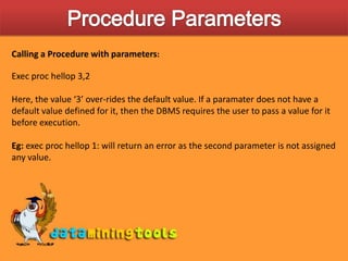 Sql Functions And Procedures | PPTX