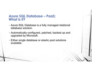 Moving to the cloud; PaaS, IaaS or Managed Instance | PDF