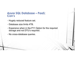 Moving to the cloud; PaaS, IaaS or Managed Instance | PPT