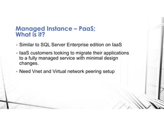 Moving to the cloud; PaaS, IaaS or Managed Instance | PDF