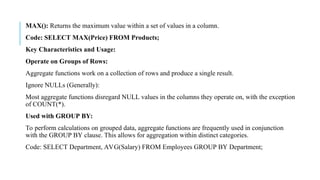 Comprehensive SQL Data Types, Functions, and Query Techniques Explained ...
