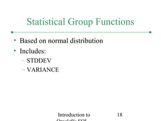 Sql group functions | PPT