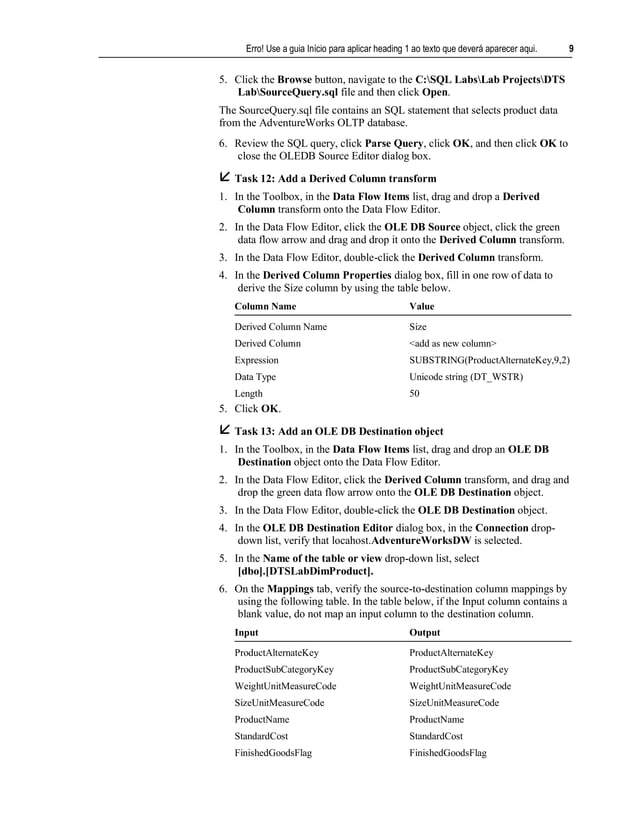 Hands-On Lab Data Transformation Services - SQL Server | PDF