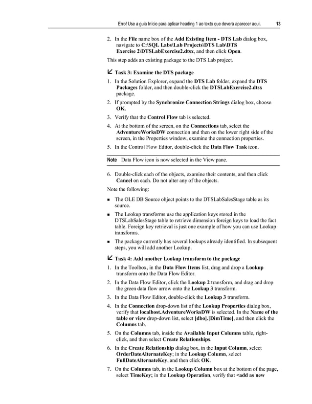 Hands-On Lab Data Transformation Services - SQL Server | PDF