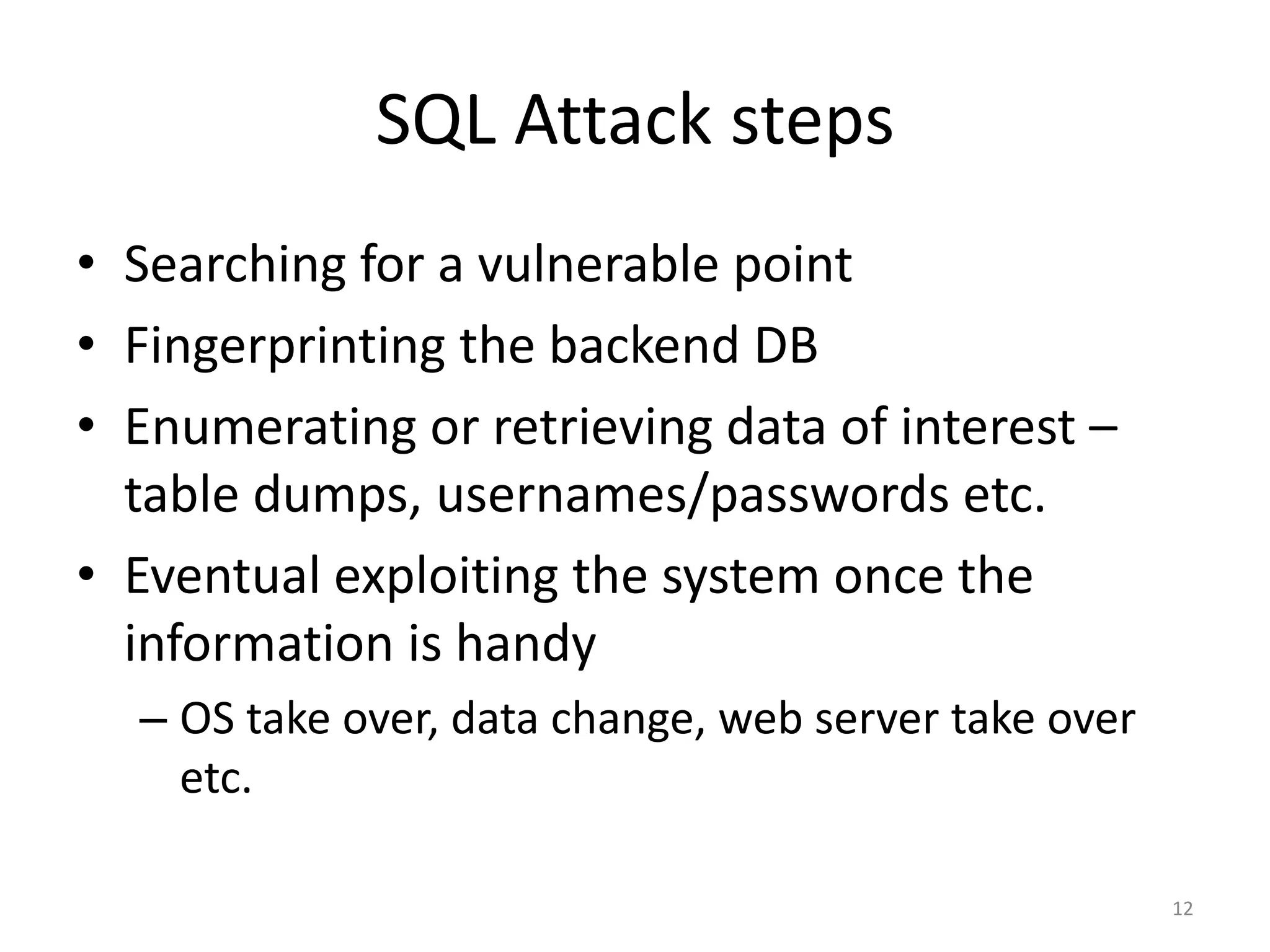 Sql Injection Attacks And Prevention Ppt