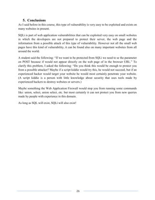 Sql injection course made by Cristian Alexandrescu | PDF