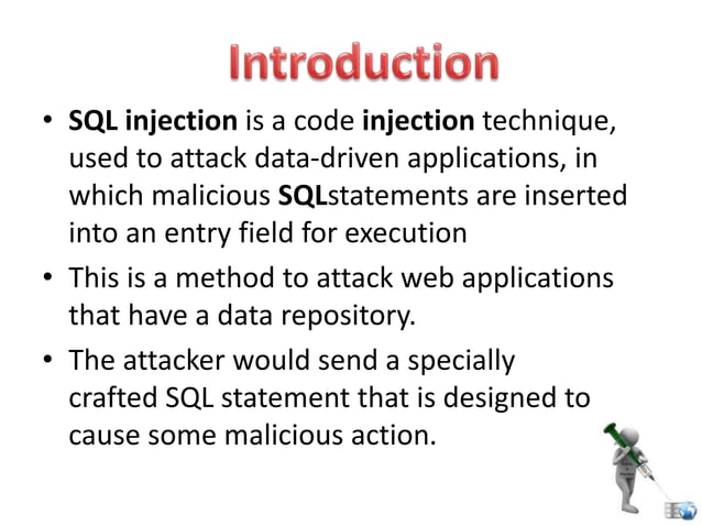 SQL INJECTION | PPTX | Databases | Computer Software and Applications