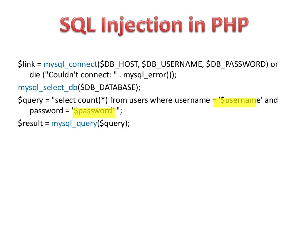 SQL INJECTION