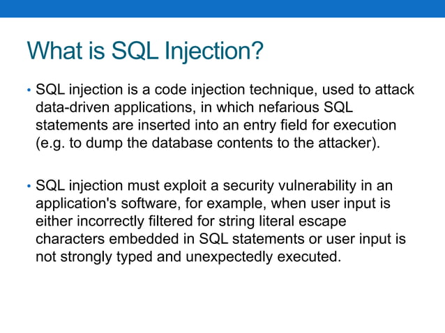 SQL Injection in action with PHP and MySQL | PPTX