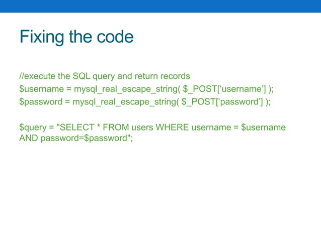SQL Injection in action with PHP and MySQL | PPTX