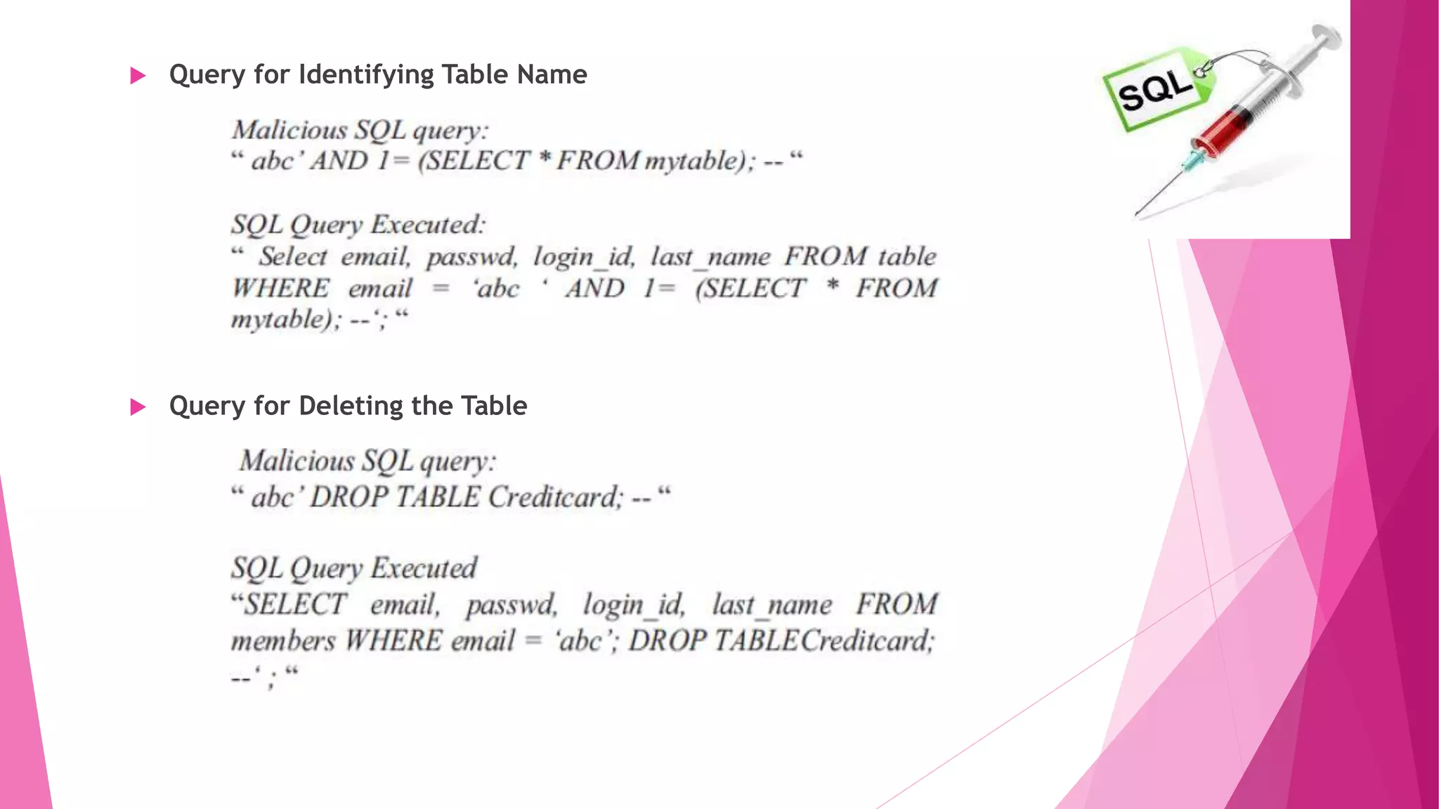Sql Injection Pptx Databases Computer Software And Applications 6024