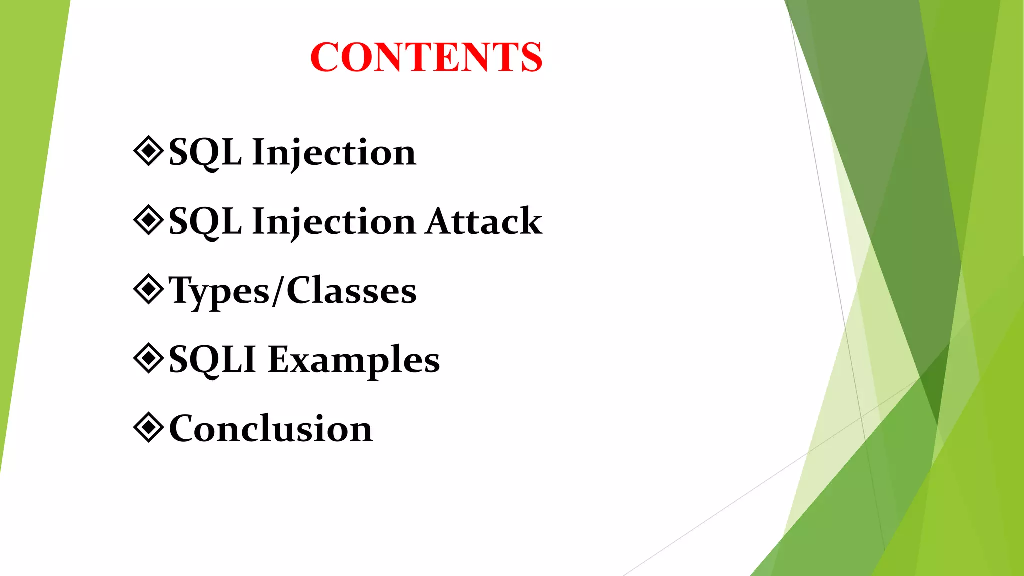 SQL INJECTION | PPTX