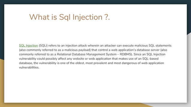 Sql injection | PPT