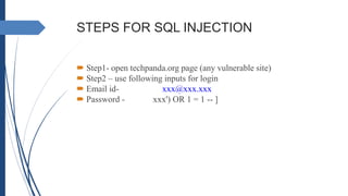 Sql injection | PPTX