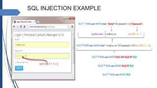 Sql injection | PPTX | Databases | Computer Software and Applications