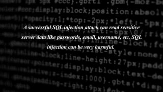 Sql injection | PPT