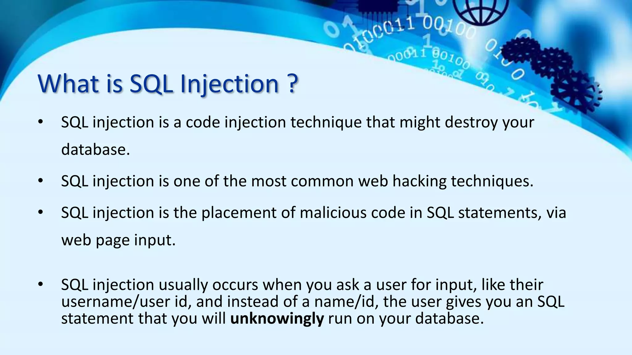 Sql injection | PPT