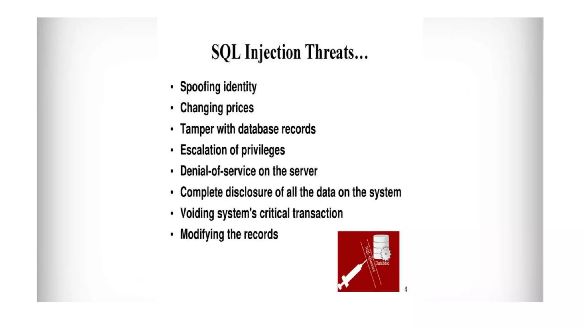 sql injection and prevention | PPT