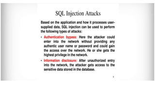 sql injection and prevention | PPT