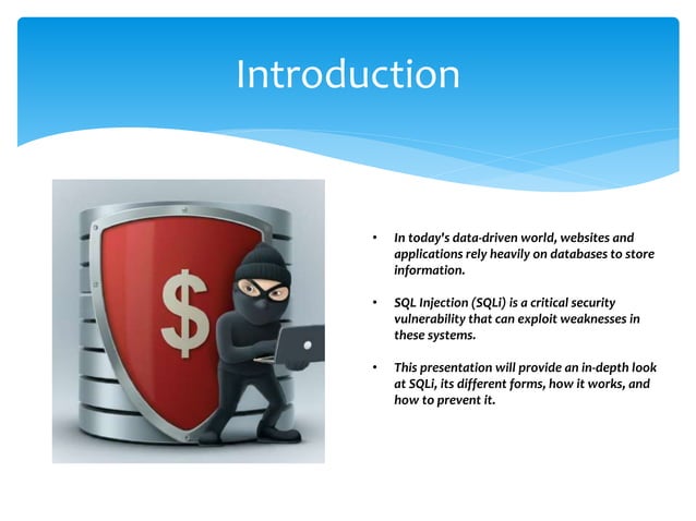 SQL Injection Introduction and Prevention | PPTX