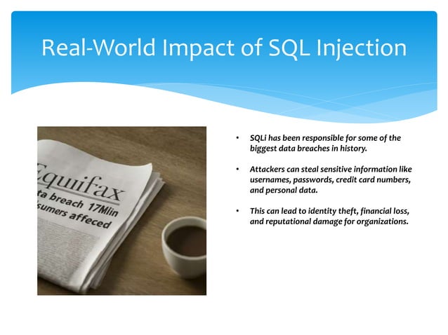 SQL Injection Introduction and Prevention | PPTX