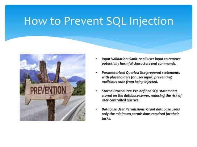 SQL Injection Introduction and Prevention | PPTX