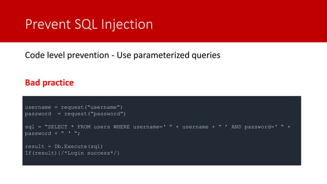How To Identify And Prevent Sql Injection Ppt