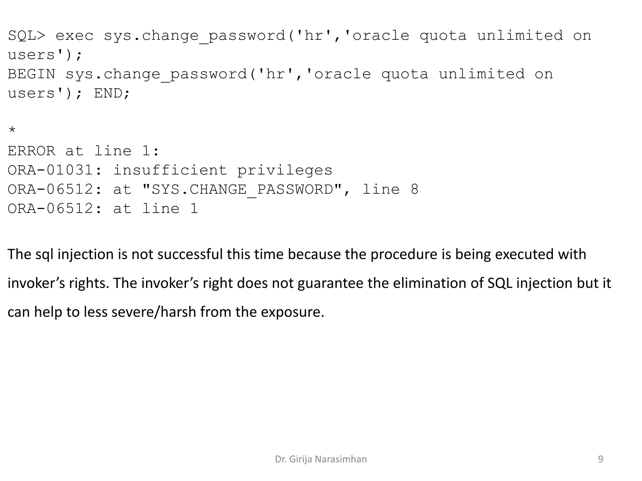 Sql injection invoker's right | PPTX | Databases | Computer Software and Applications