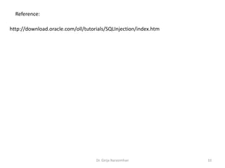 Sql injection invoker's right | PPTX | Databases | Computer Software and Applications