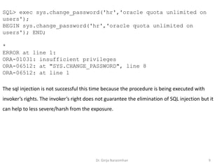 Sql injection invoker's right | PPTX | Databases | Computer Software and Applications