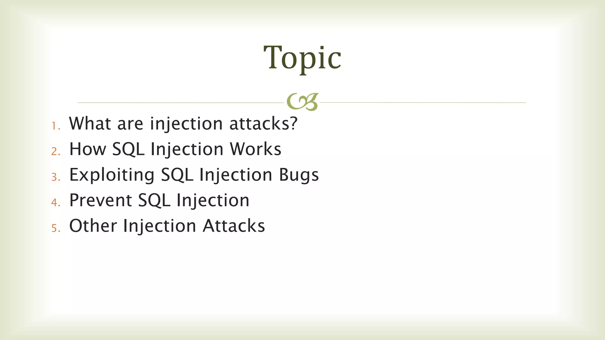 Sql injection | PPT