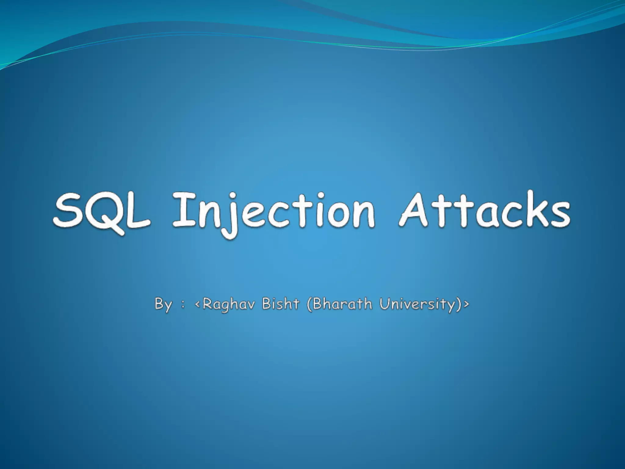 Sql Injection Attack Pptx Databases Computer Software And Applications