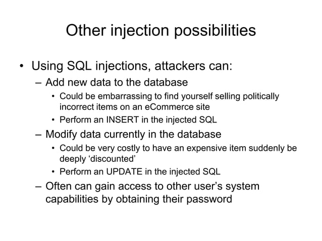 Sql Injection Attacks Ppt Free Download