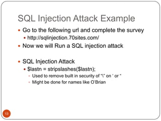 SQL Injection Attacks cs586 | PPT