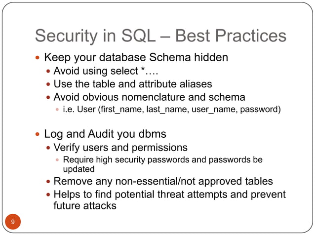 SQL Injection Attacks cs586 | PPT